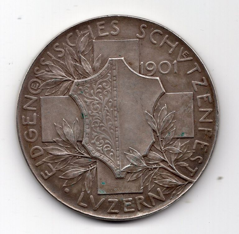 (117) 1901 Eidg Schützenfest Luzern Silber Gross (Gebraucht) in Rüthi (Rheintal) für CHF 50 ...