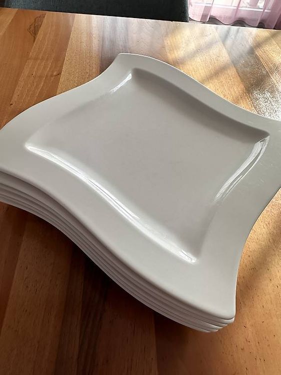 6x Villeroy & Boch Teller, weiss, modern der Serie Wave (Gebraucht) in ...
