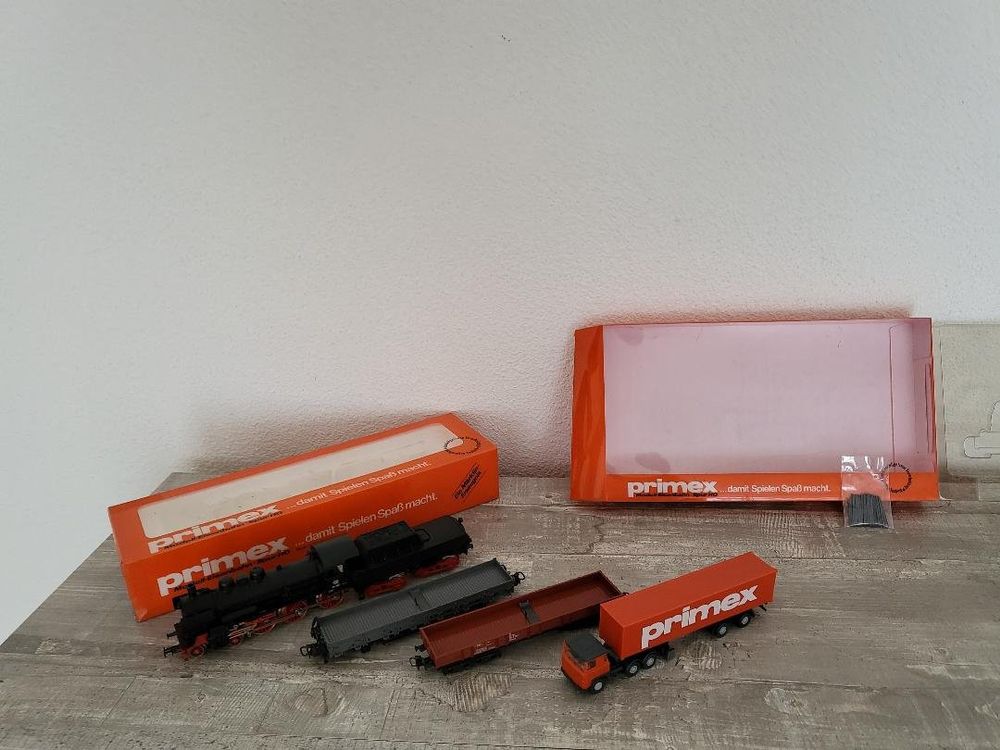 Schönes Primex Set / Konvolut mit Lok, Flachwagen und LKW (Gebraucht ...