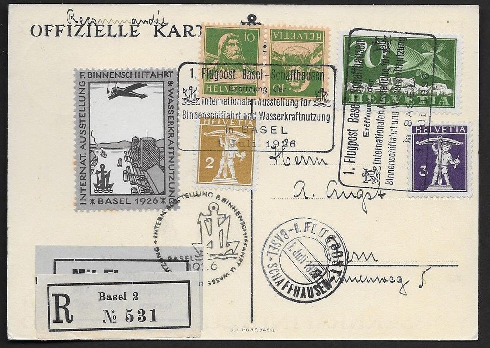 1926 CHARGE Basel-Schaffhausen Top frankiert+VIGNETTE ab 1.- | Kaufen auf Ricardo