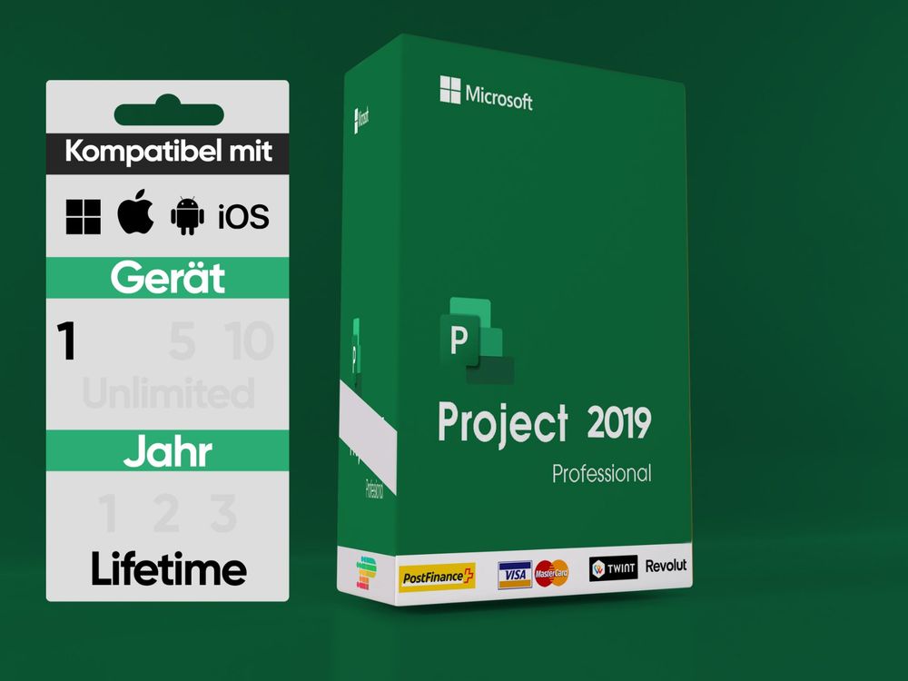 Microsoft Project 2019 Professional Retail Key-1 PC (Gebraucht) in ...