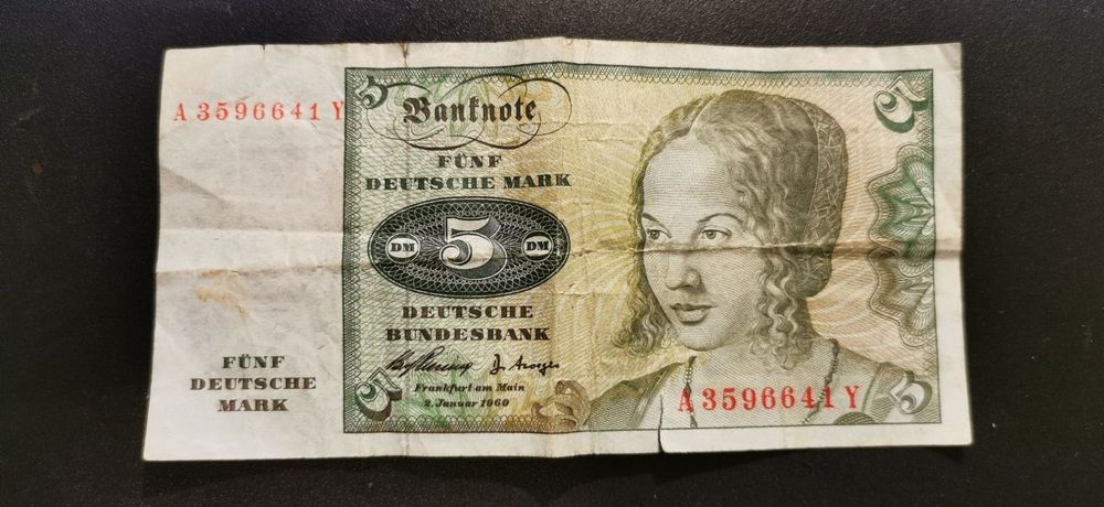 Fünf Deutsche Mark Note 1960 (Defekt) in Steinhausen für CHF 2 – mit ...