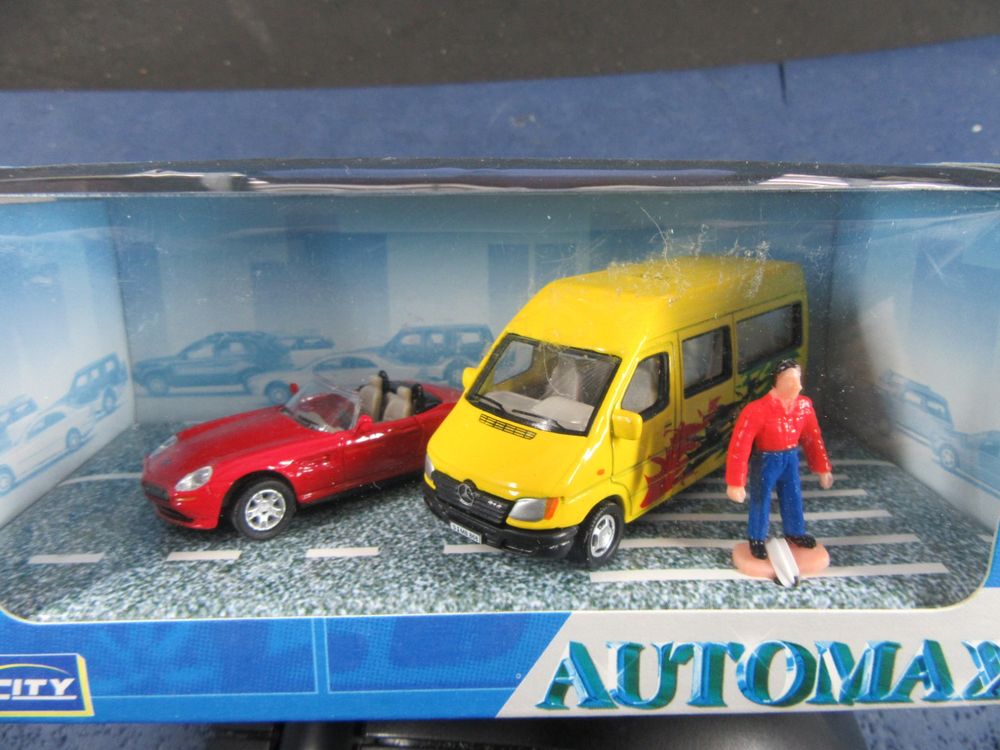 AUTOMAXX JOYCITY MODELLAUTO-SET 1xBMW CABI & 1xMERCEDES-BUS (Gebraucht ...