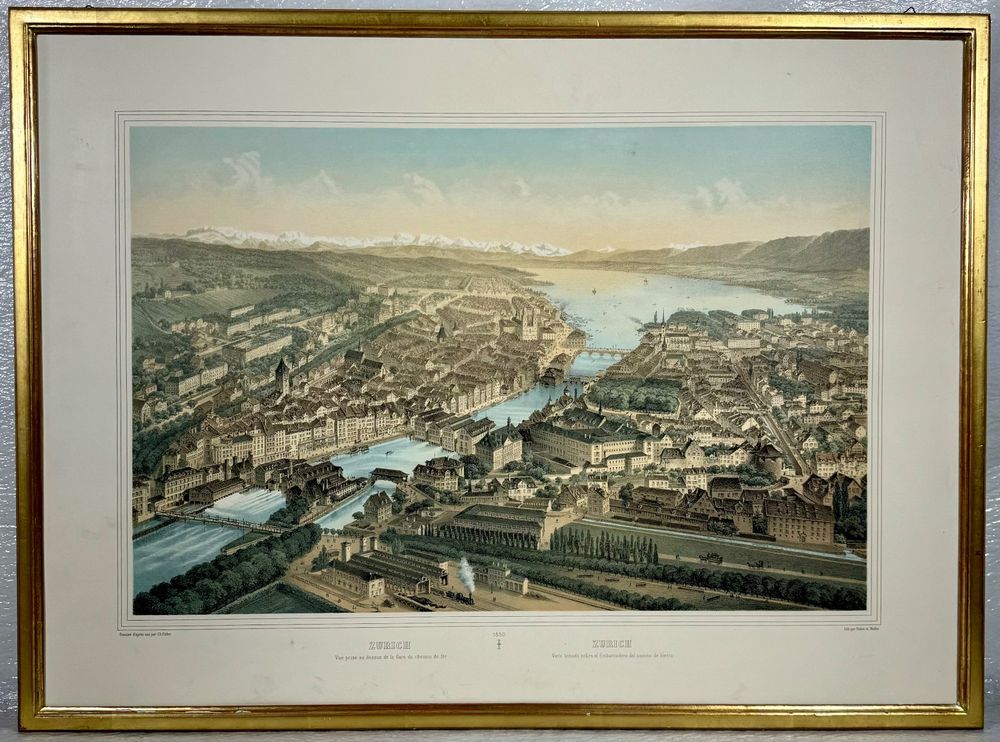 Zürich 1850 Lithografie par Fichot et Muller (Gebraucht) in Root für ...