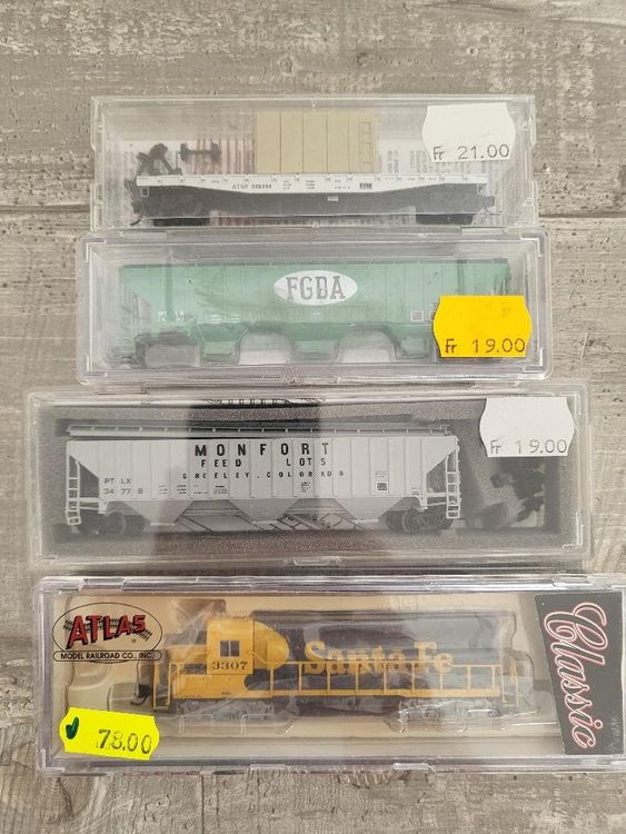 ATLAS SPUR N Set mit Santa Fe Lok 3307 + 3 GW, bis -60% (Neu (gemäss Beschreibung)) in Dielsdorf ...