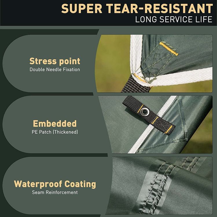 Tarp 3x3M Wasserdicht, Camping Zeltplane ultraleicht Anti-UV | Kaufen ...