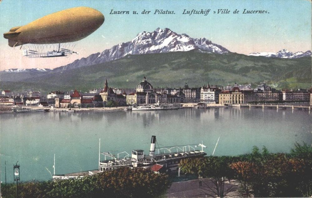 Luzerm Zeppelin Luftschiff Ville de Lucerne Dampfschiff 1911 (Gebraucht ...