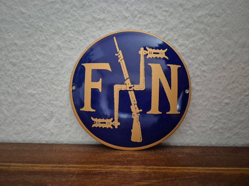 Emailschild FN Motorcycles Logo Emaille Schild Reklame Retro (Neu ...