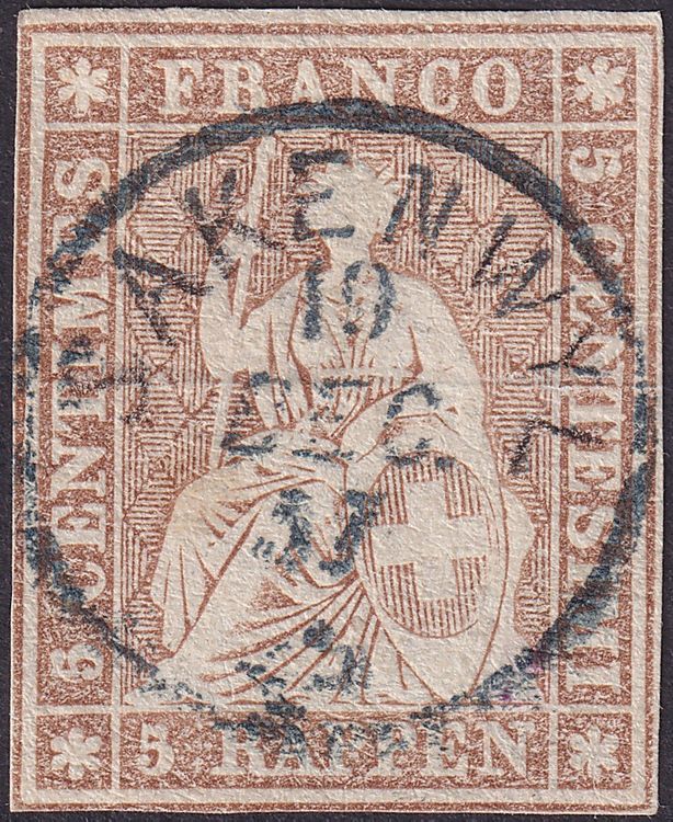 22Da von SAFENWYL (Fingerhut-Stempeli) gut geschnitten. (Gebraucht) in ...