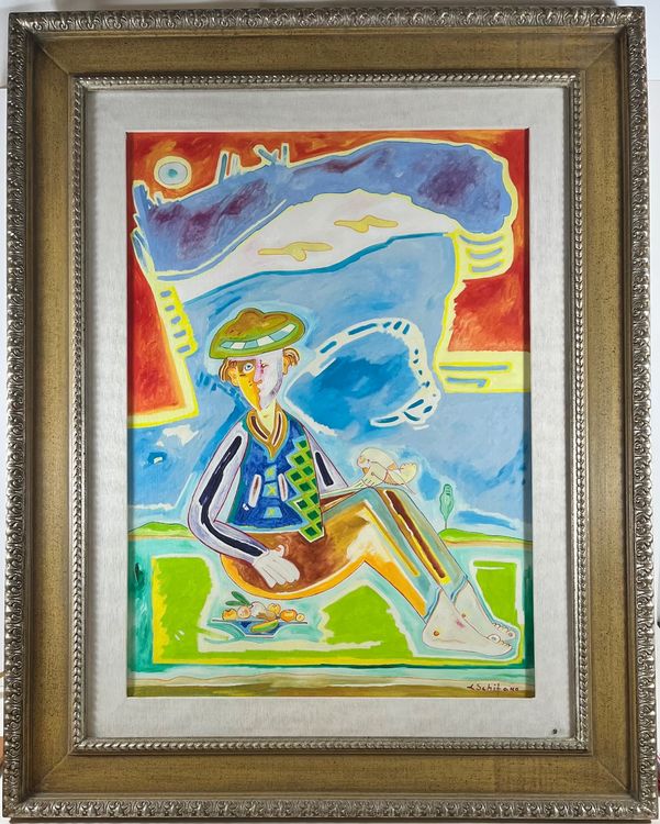 Luciano Schifano (1943) Grosse Farbenfrohes Gemälde (Gebraucht) in Root für CHF 59 – mit ...