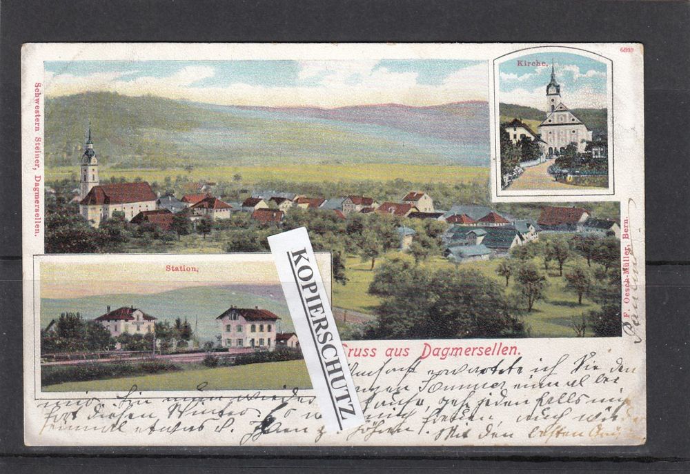 LU DAGMERSELLEN .1901. RESTAUR, BAHNSTATION, DORF, KIRCHE | Kaufen auf Ricardo