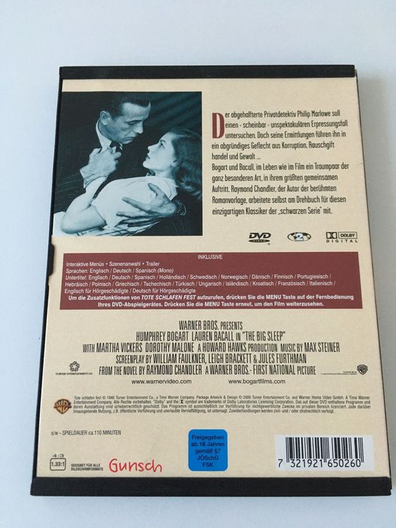 Tote schlafen fest - Dvd (Bogart/Bacall) (Gebraucht) in Arbon für CHF 6 ...