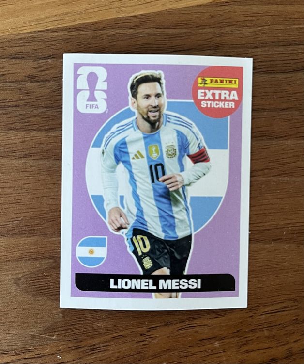 Lionel Messi Panini FIFA WM 2026 Extra Sticker Lila (Neu (gemäss ...