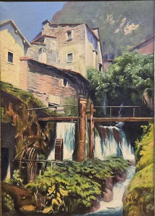 Mühle am Bach, 1940, (GR oder TI?) Schweizer Kunst – monogr. (Gebraucht) in Luzern für CHF 100 ...
