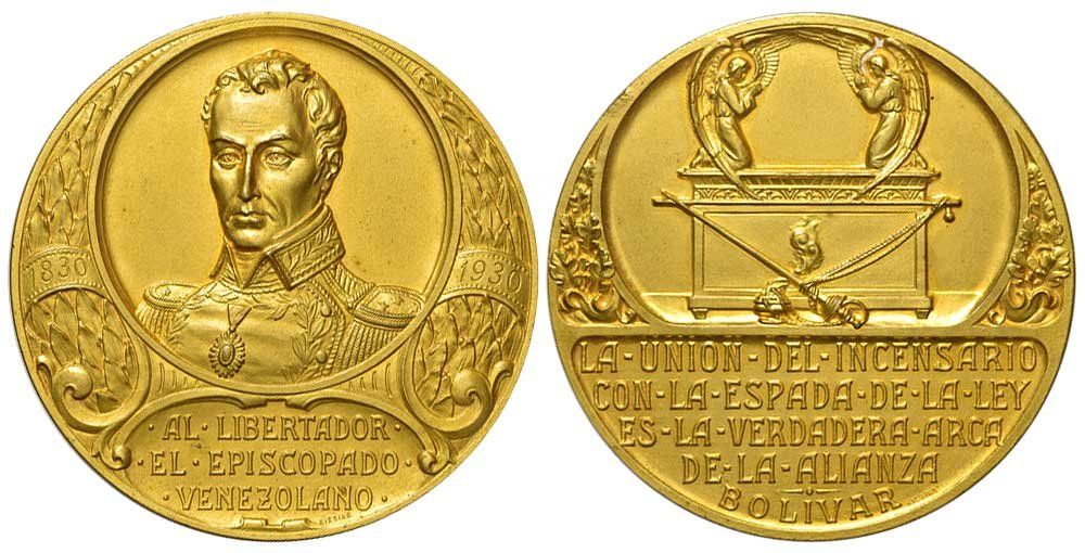 b- Venezuela, Medaille 1930, Eucharistischer Kongress (Usato) a Chiasso ...