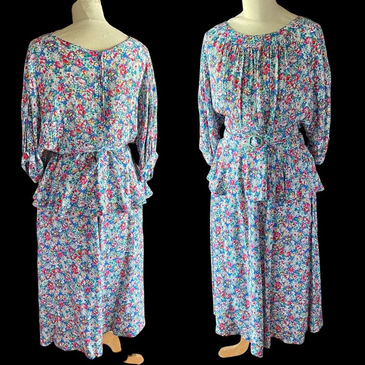Volup 1980s vintage make 1940s Cotton Floral Dress (Neu (gemäss ...