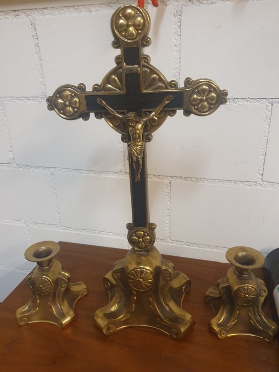 Messing Jesus set ,kreuz kerzenhalter (Gebraucht) in Kreuzlingen für CHF 39 – mit Lieferung auf ...
