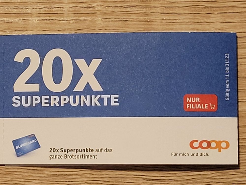 BON SET COOP SP 1.000 AB 100,- + 20X BROT 1.1.-31.1. 2023 (Neu (gemäss ...