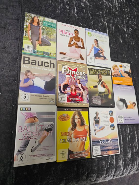 11 Fitness DVDs Pilates Yoga Workout Bauch Beine Po (Gebraucht) in ...