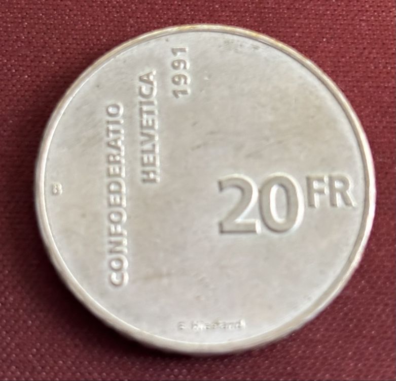 20 FR Gedenkmünze 1991 Konföderation (Neu (gemäss Beschreibung)) in ...