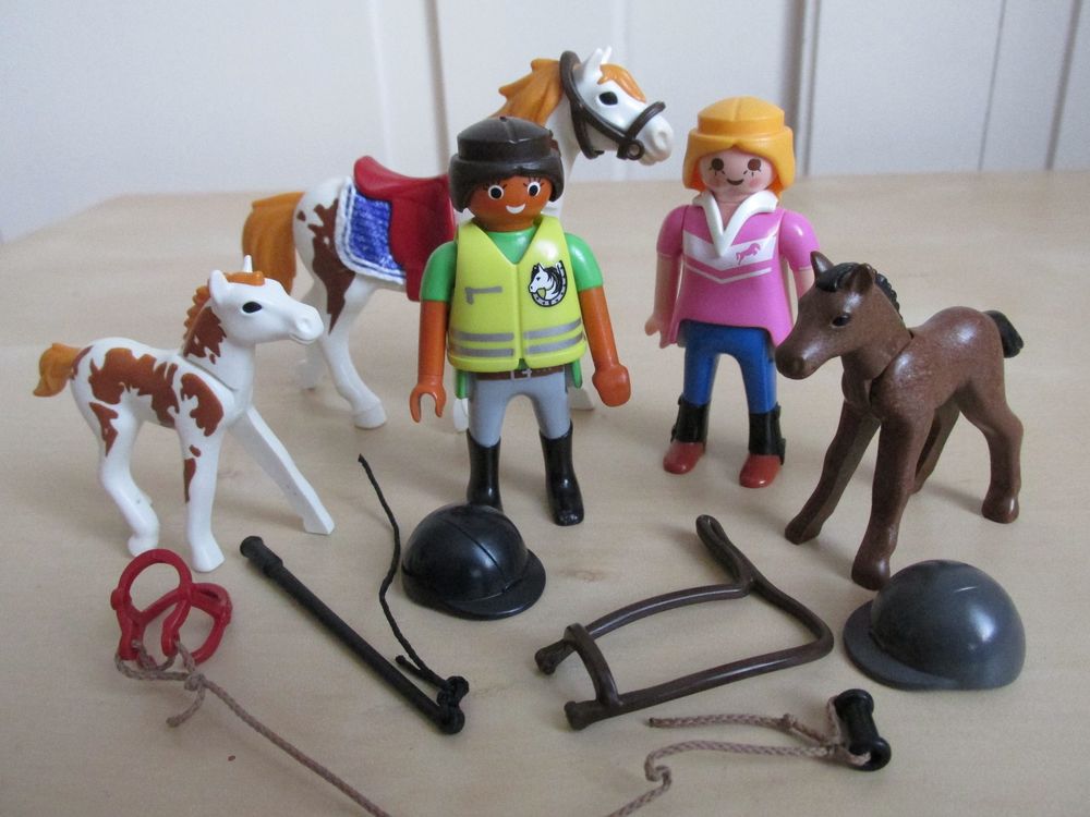 Playmobil country Nr. 9258: Reitlehrerin/Schülerin/3 Pferde (Gebraucht ...