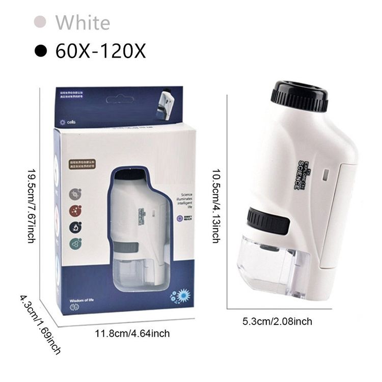 60X zoom Lupe mit Led Beleuchtung Mini Tasche Mikroskop (Neu und ...