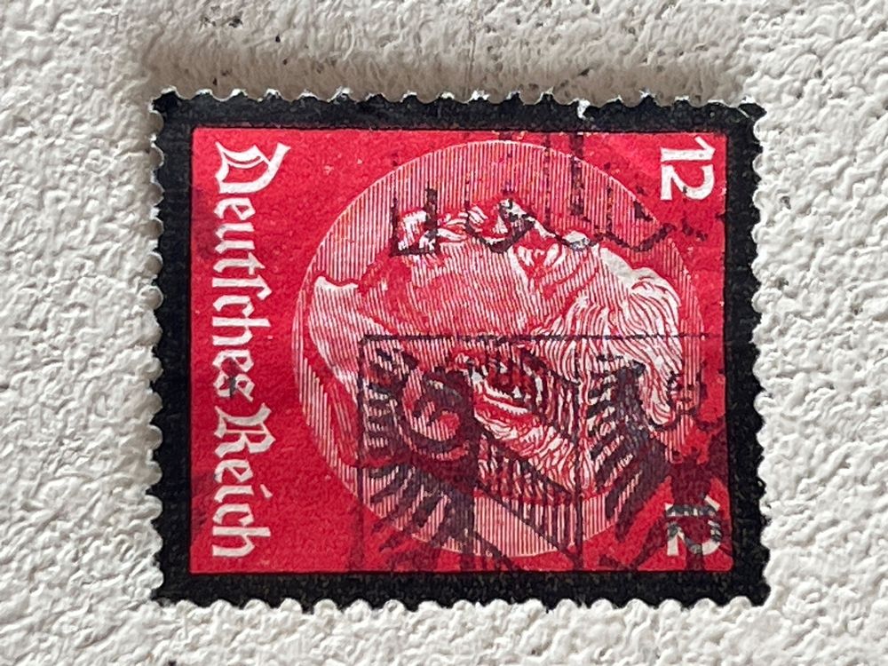 Rote 12 Pfennig Briefmarke Deutsches Reich (Gebraucht) in Chiasso für ...