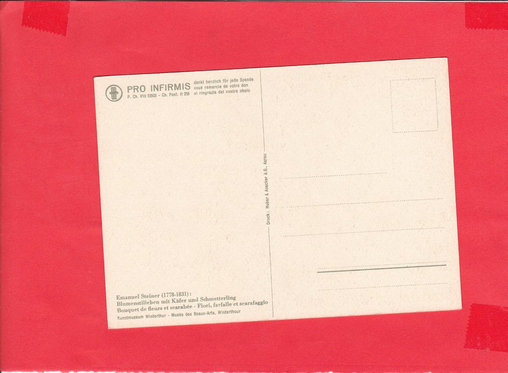 PRO INFIRMIS: Blumenstilleben mit Käfer und Schmetterling | Kaufen auf Ricardo