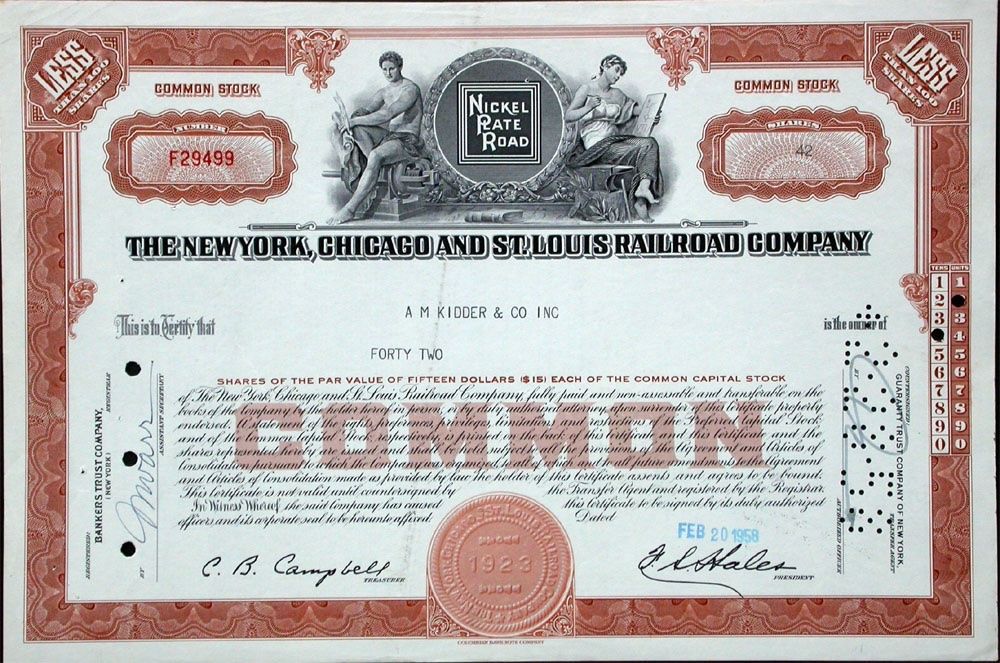 New York, Chicago and St. Louis Railroad Company - 1958 (Gebraucht) in ...