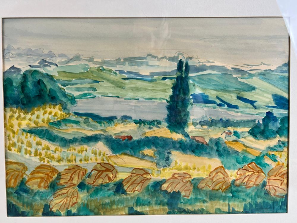 Landschaft Aquarell mit Notiz. | Kaufen auf Ricardo