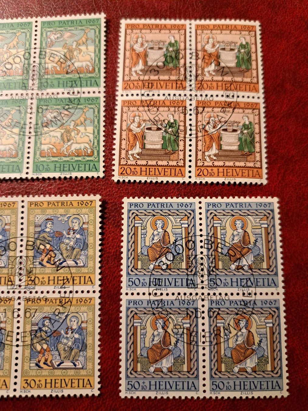 PP 4-er Block. 1967. Ganze Serie. Ersttagstempel (Gebraucht) in Glashütten für CHF 3 – mit ...