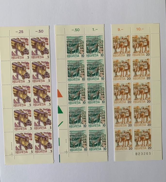 Helvetia 1986-1989 Postbeförderung 12 Vierer Blocks ** | Kaufen auf Ricardo