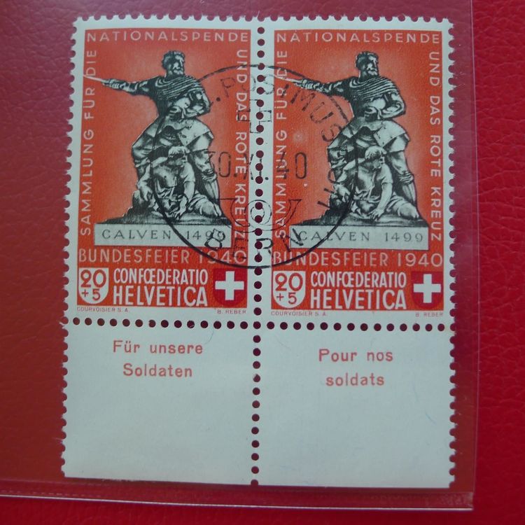 1940: B5c PAAR (Pro Patria), zentrisch: POSTMUSEUM, 120.-+ (Gebraucht ...