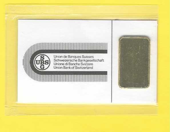 5 Gramm/altes Logo UBS/SBG/nummeriert 102813/OVP/sehr selten (Neu ...