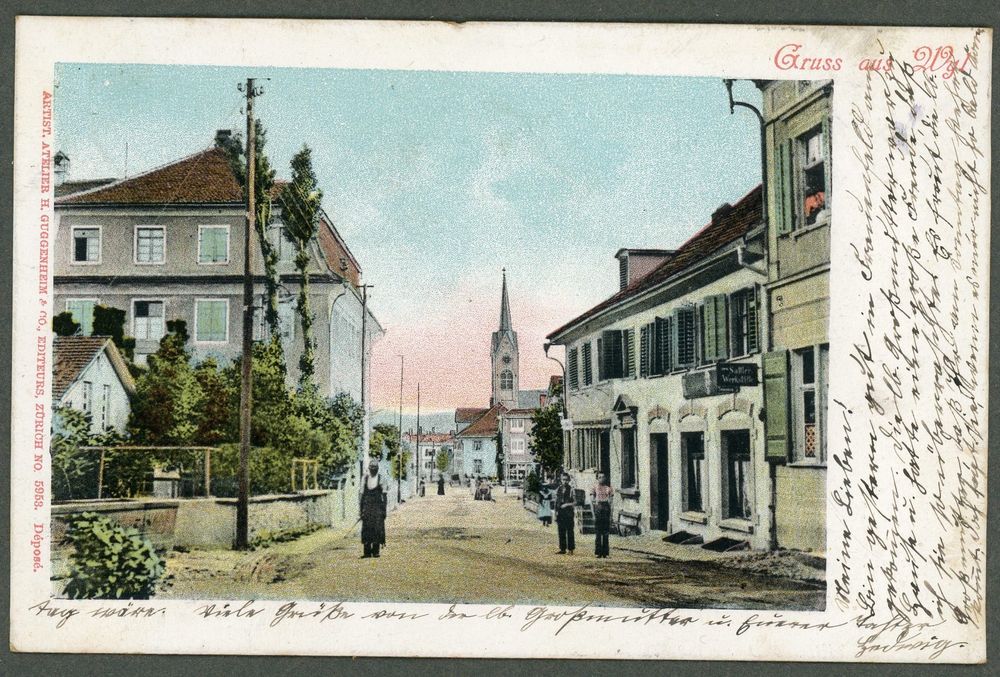 AK col Litho Wyl Wil SG kolorierter Gruss nach Sirnach ≈1902 | Kaufen auf Ricardo