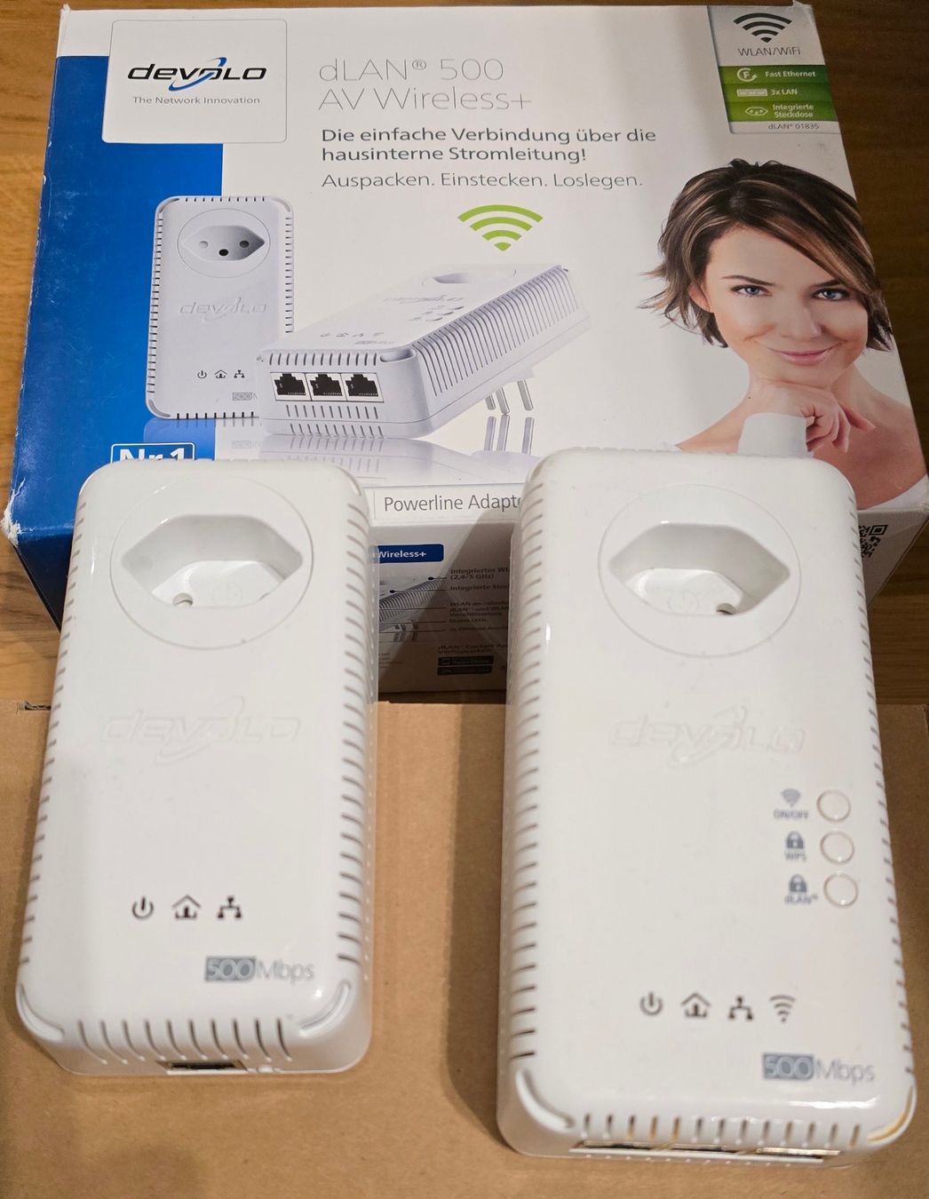 devolo dLAN 500 AV Wireless+, Powerline WLAN Set, 👍Zustand (Gebraucht ...