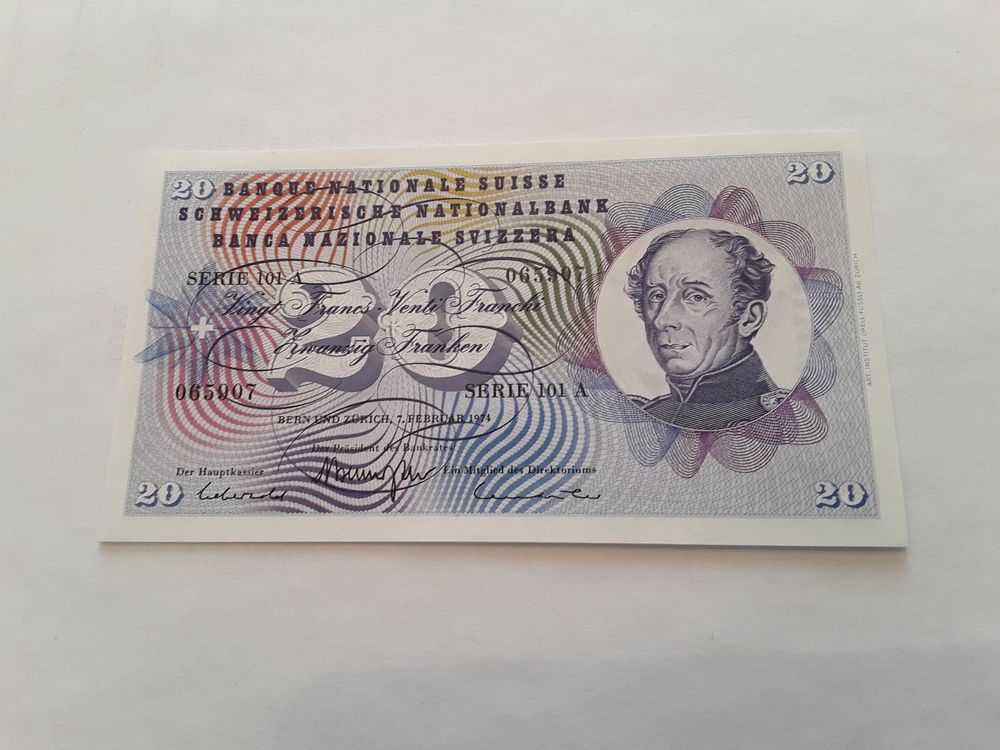 20 er Note Schweiz 1974 bankfrisch Neu! (Neu und originalverpackt) in ...
