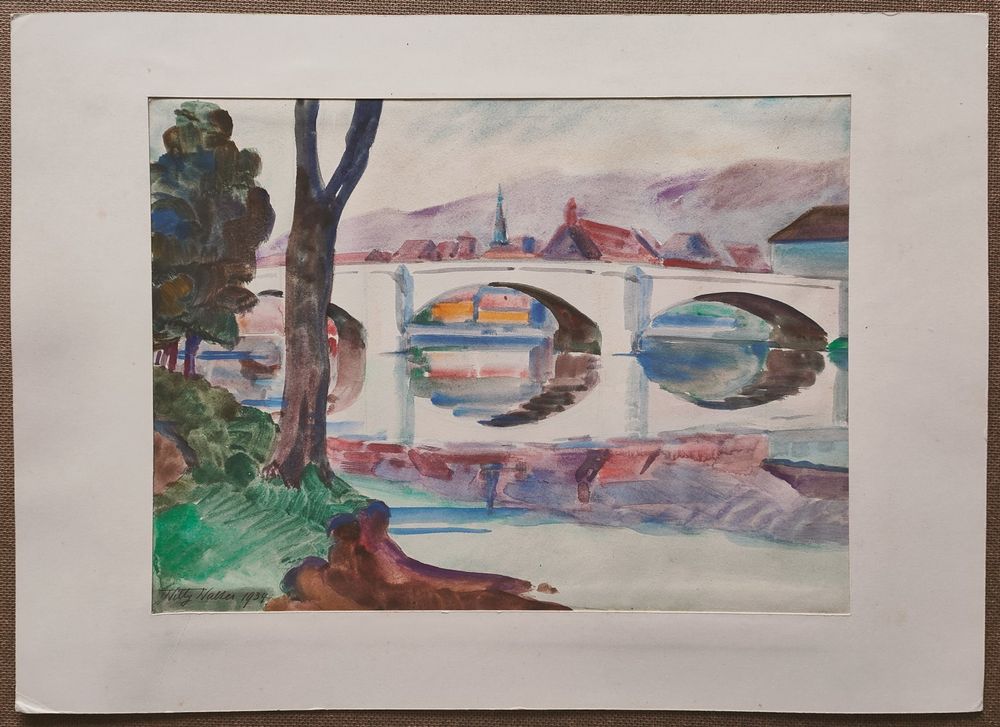Willy Walter «Rötibrücke Solothurn» 1934 Aquarelle signiert (Gebraucht) in Aarburg für CHF 10 ...