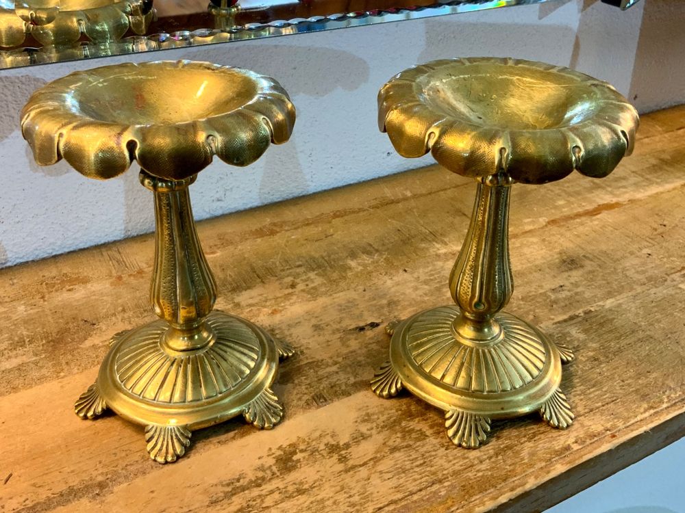 JUGENDSTIL 2 KERZENHALTER BRONZE FRANKREICH UM 1900 | Kaufen auf Ricardo