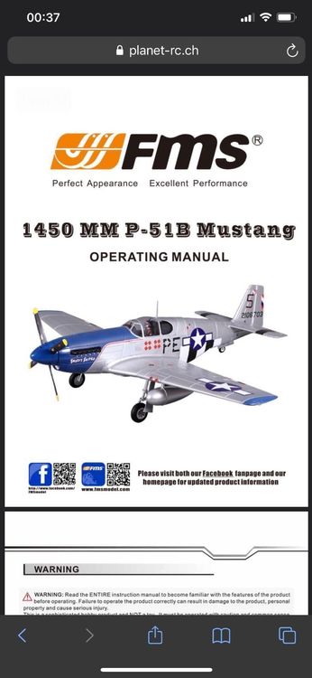 NEU! FMS MUSTANG P-51B SHANGRI-LA 1450mm (Neu und originalverpackt) in ...