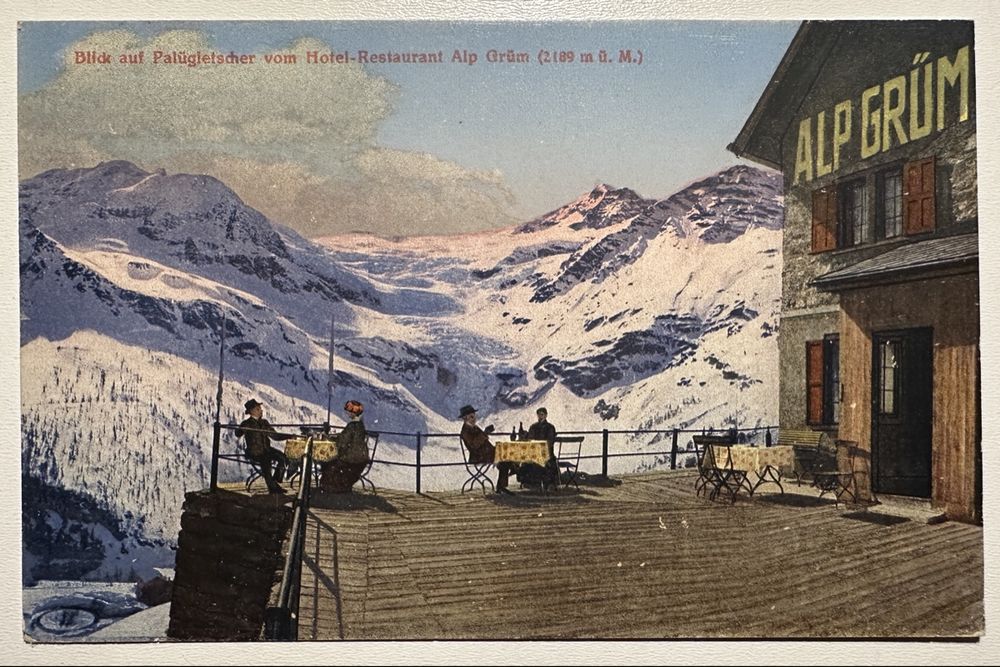 Antik AK Alp Grüm, Palügletscher, Hotel Restaurant (Gebraucht) in Zug ...