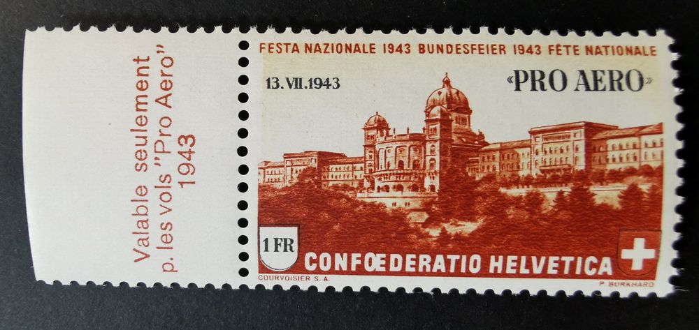 TR61 Timbre Suisse 1943 Non Oblitere Pro Aero | Kaufen auf Ricardo