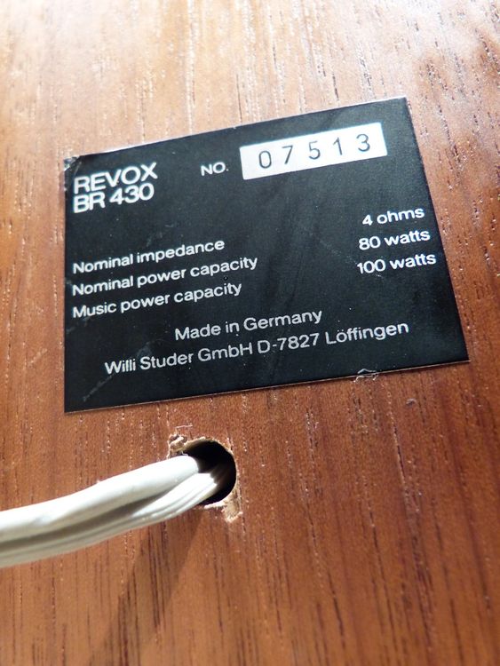 Revox BR 430 Lautsprecher Paar Sagenhafter Sound (Gebraucht) in Rheineck für CHF 350 – nur ...