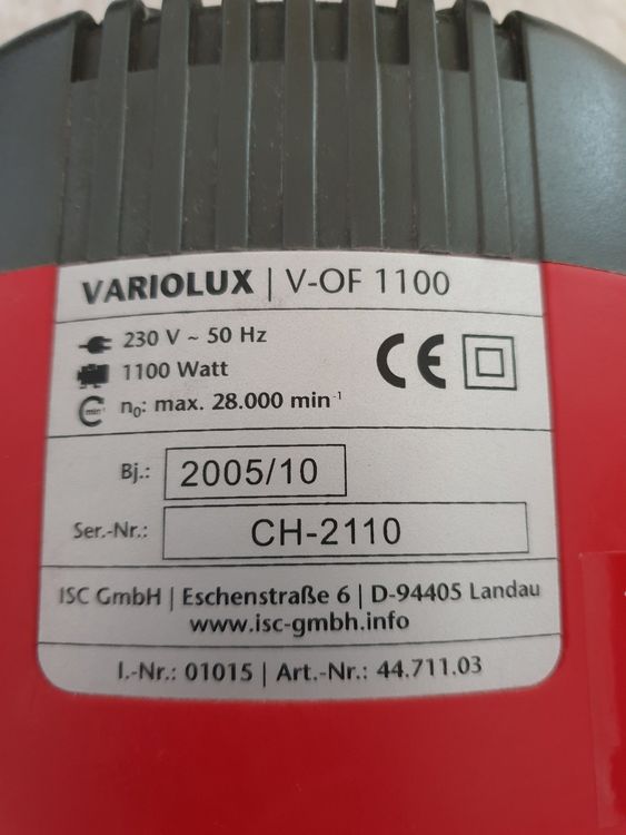 Oberfräse V-OF 1100 Variolux mit Zubehör im Koffer, NEU (Neu (gemäss ...