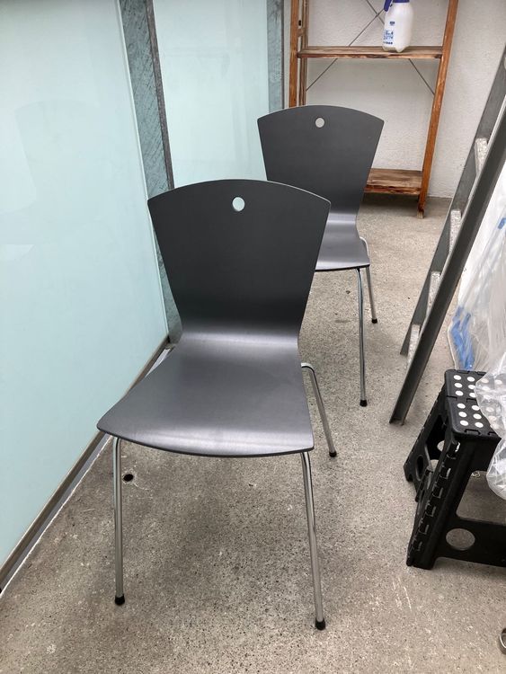 2 Stühle, Holz und Metall: 79 x 5 x 42,5 x 48 cm Sitzhöhe 46 | Kaufen ...