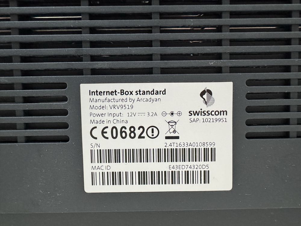 Internet-Box standard von Swisscom (Gebraucht) in Lugnorre für CHF 15 ...