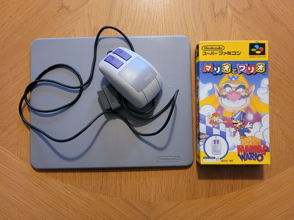 Mario & Wario + Mouse Pad OVP SNES Super Famicom Jap. (Gebraucht) in ...
