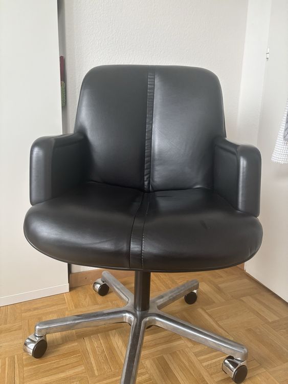 Chaise de bureau en cuir véritable (Gebraucht) in Genève für CHF 115 – nur Abholung auf Ricardo ...