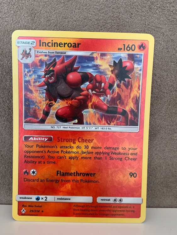 Incineroar Rev. Holo Rare ENG Unbroken Bonds Pokemon 29/214 | Kaufen ...