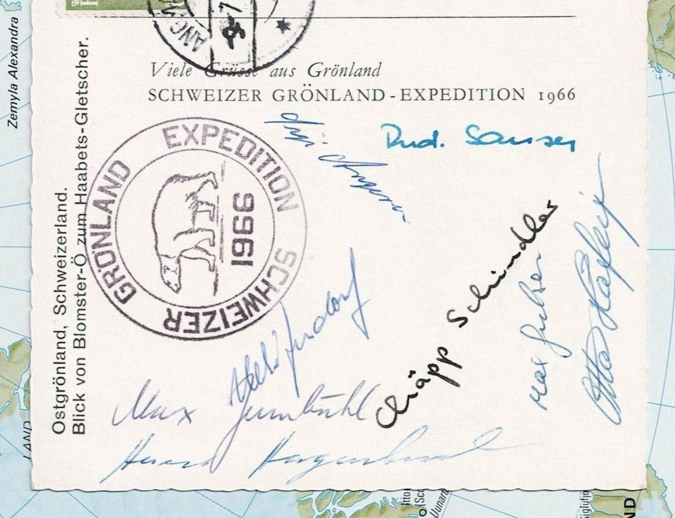 Histor. AK Schweizerische Grönland Expedition 1966 signiert (Gebraucht ...